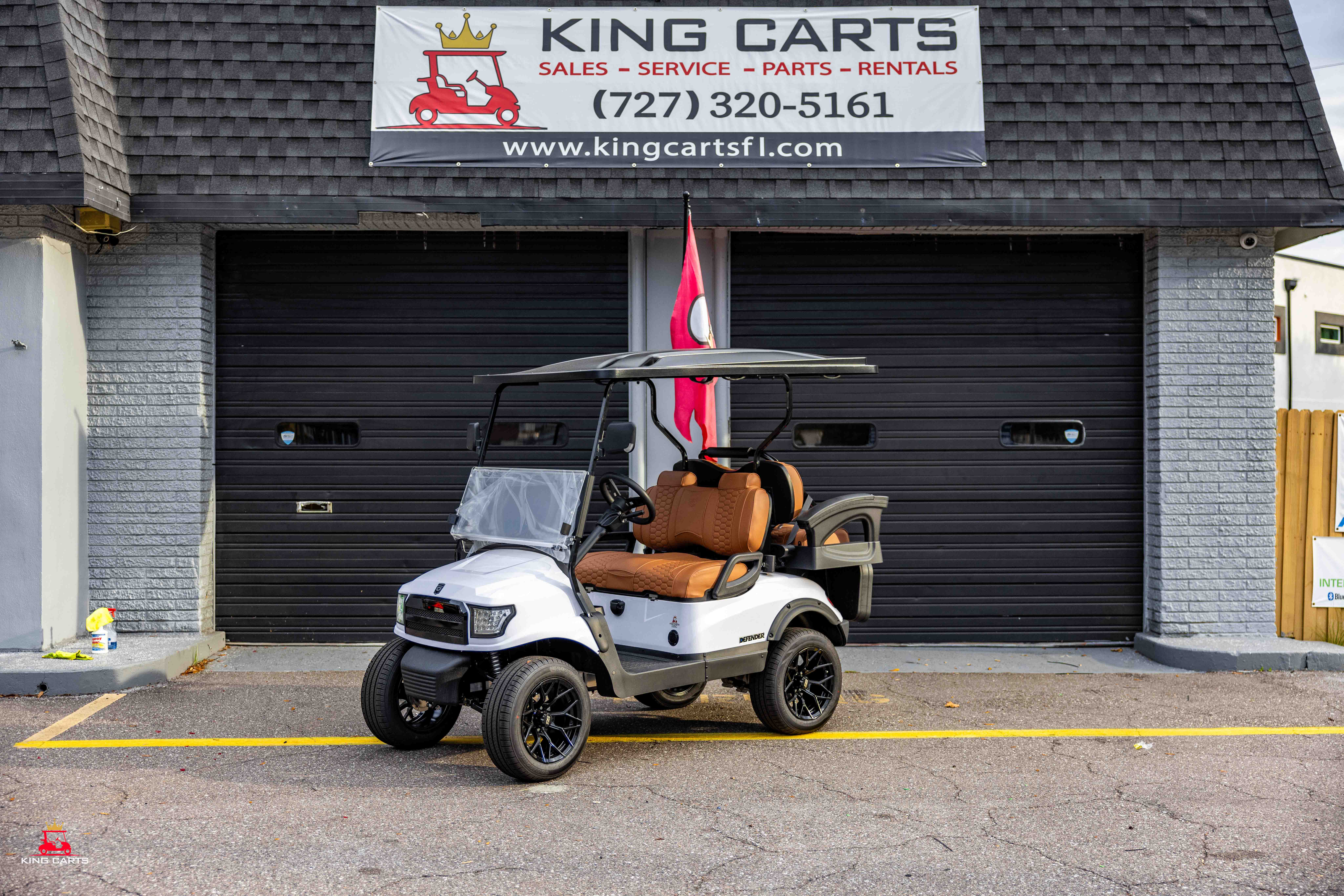 New 2024 Kodiak EV Defender Lifted White with Brown Hex Seats For Sale St. Petersburg FL